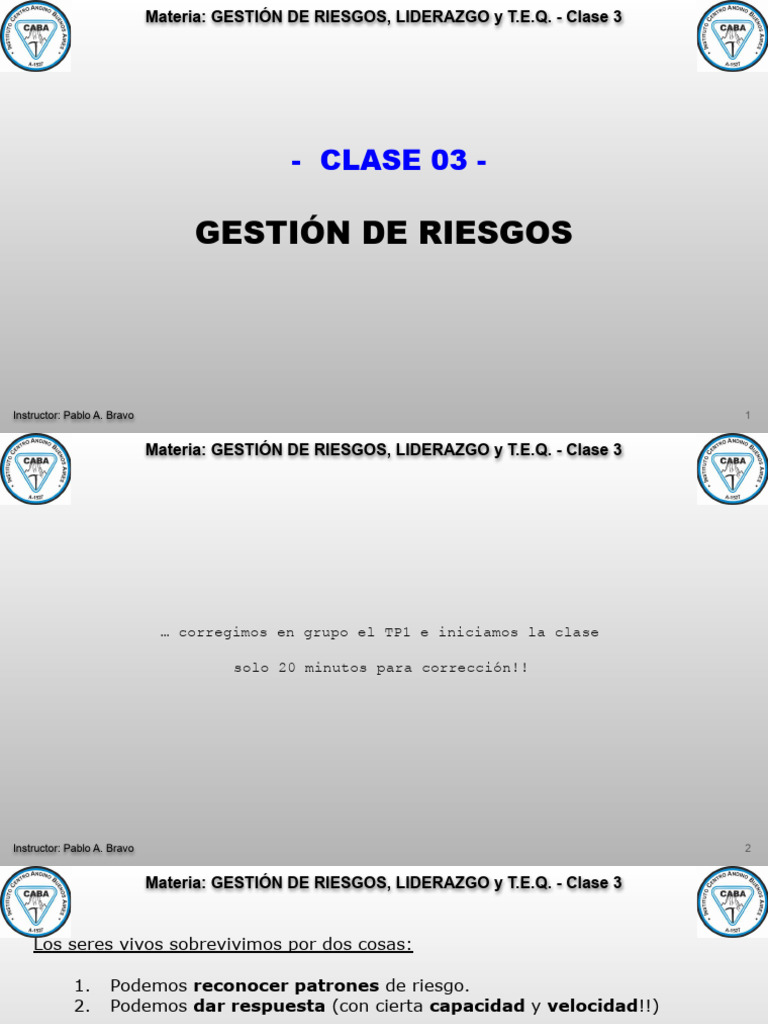 GDR Clase03 Pablo Bravo - Icaba | PDF | Riesgo