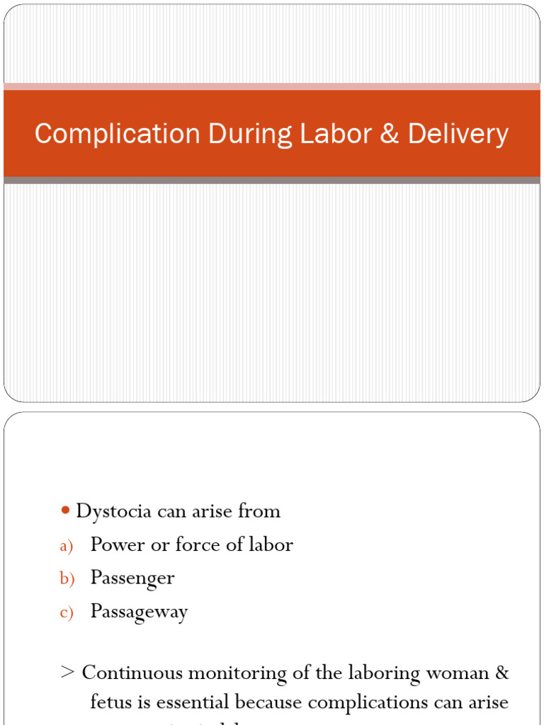 Complication During Labor Delivery | PDF | Childbirth | Uterus