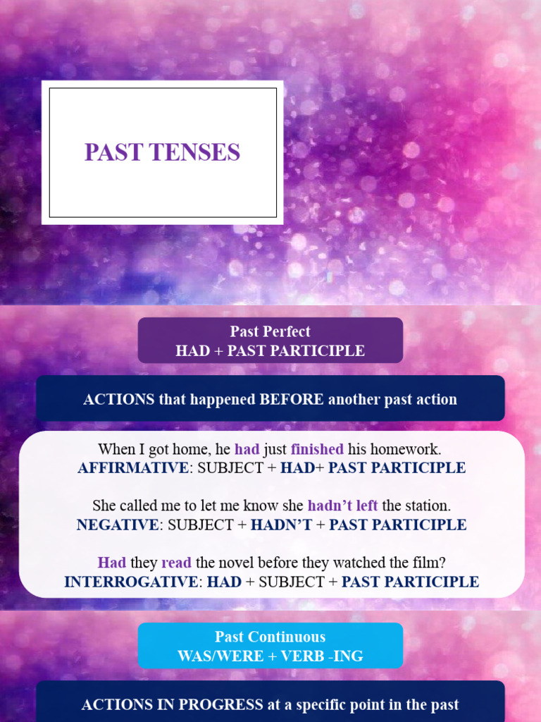 Past Tenses Used To and Would | Download Free PDF | Verb | Grammatical ...