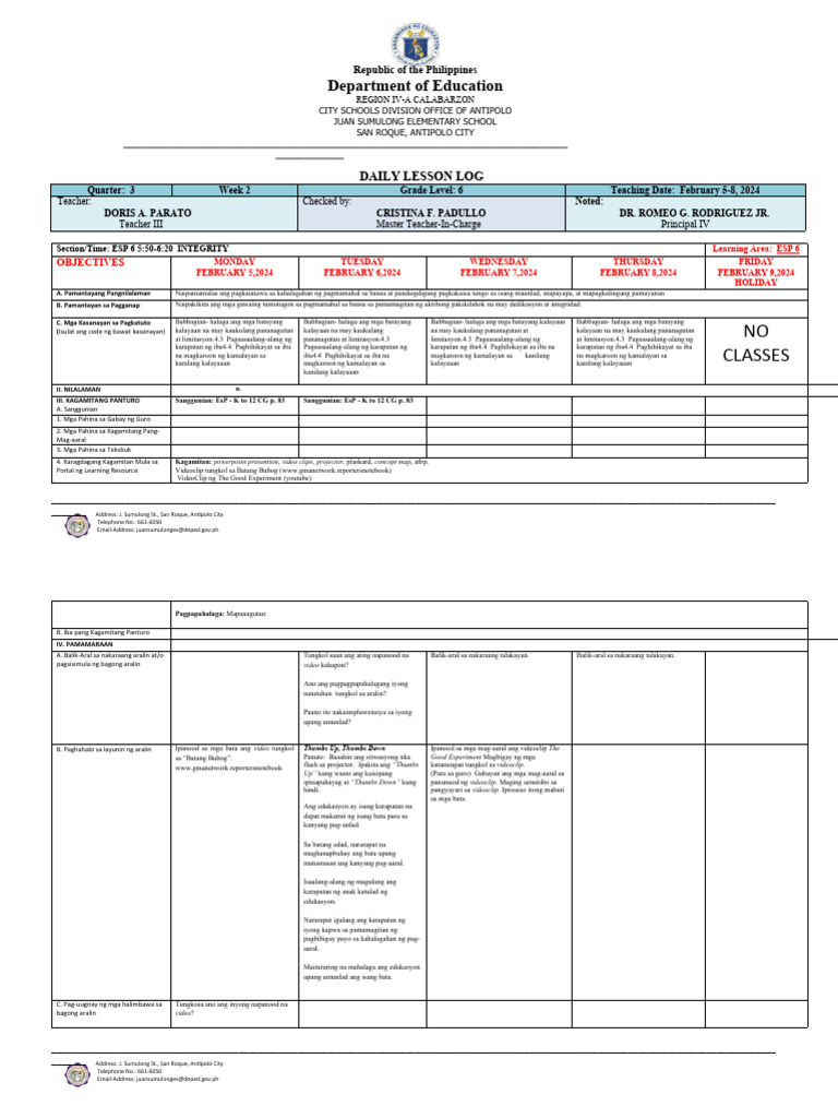 DLL Q3 W2 Esp Franco | PDF