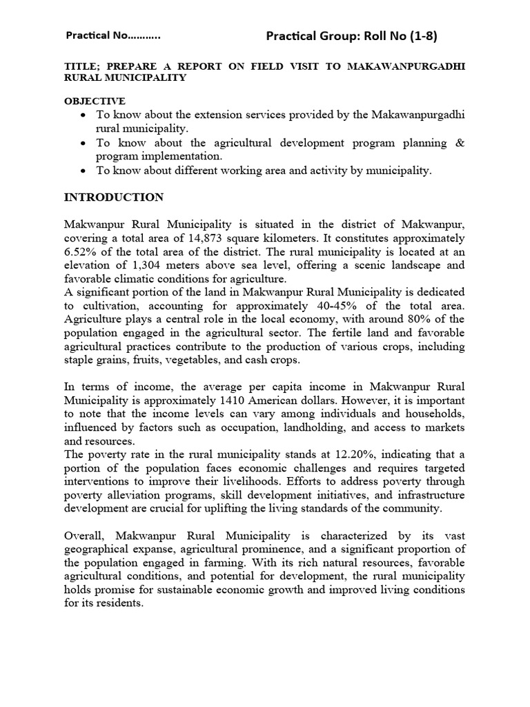 Report on Makawanpur Agricultural Visit | PDF | Agriculture | Crops
