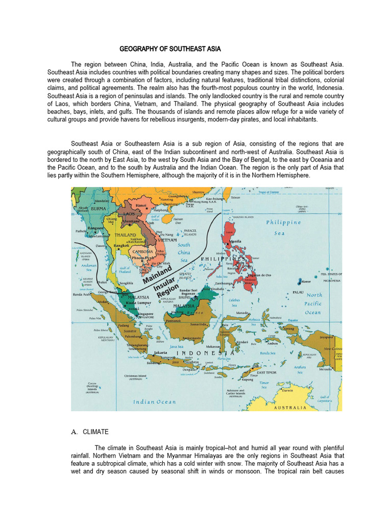 Geography of Southeast Asia | PDF | Southeast Asia | Soil