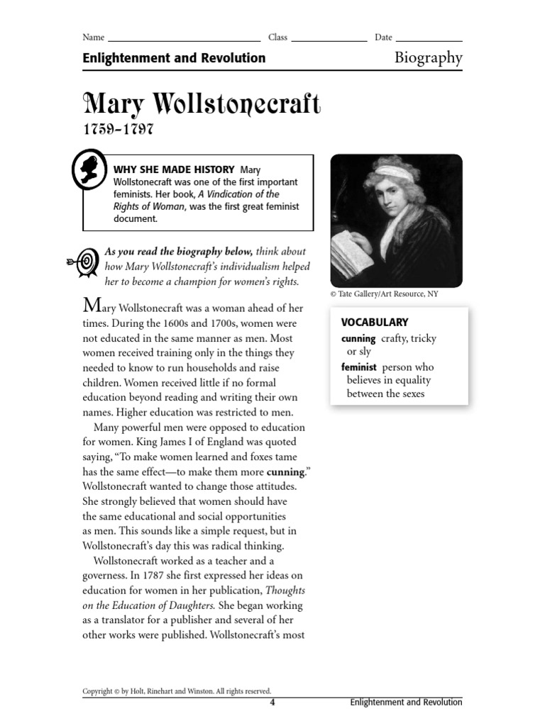 bio3 | PDF | Mary Wollstonecraft | Age Of Enlightenment
