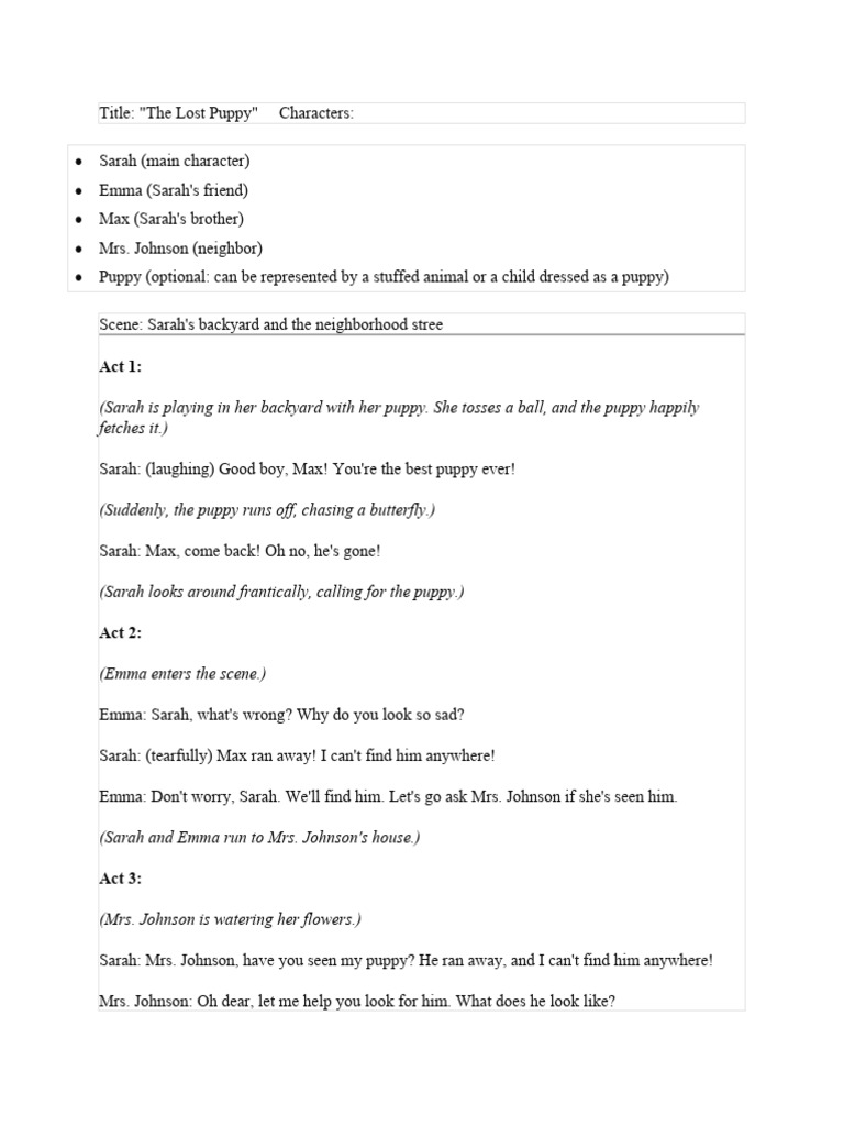 The Lost Puppy | PDF