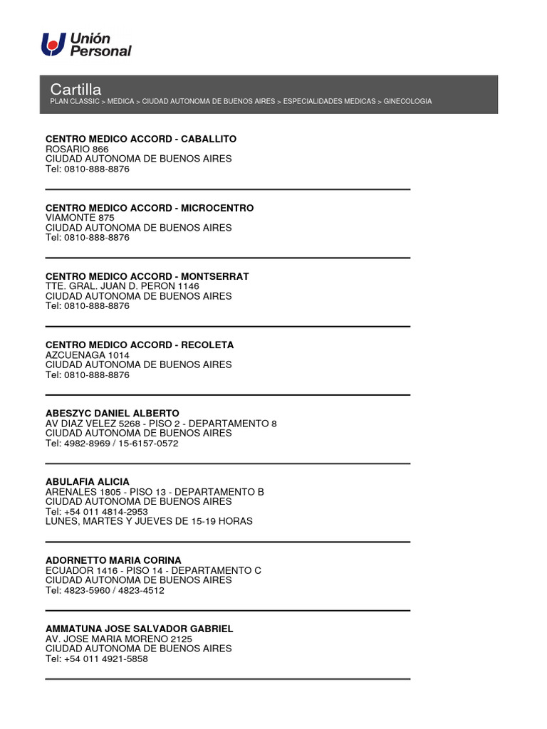 Cartilla Médica Ginecológica CABA | PDF | Argentina