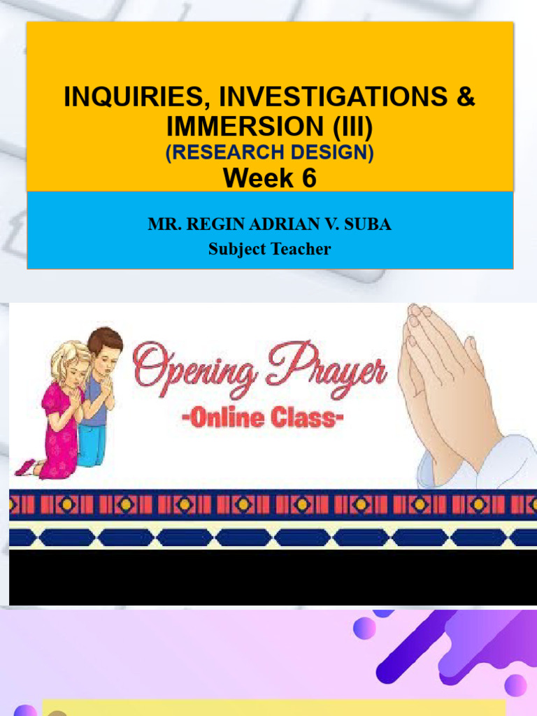 Week 6 Research Design | PDF | Methodology | Quantitative Research