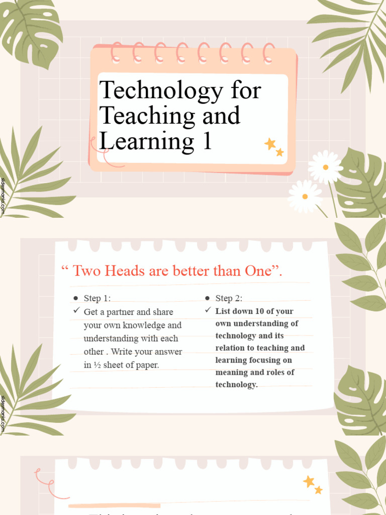 TECHNOLOGY-FOR-TEACHING-AND-LEARNING-1 | PDF | Learning | Cognitive Science