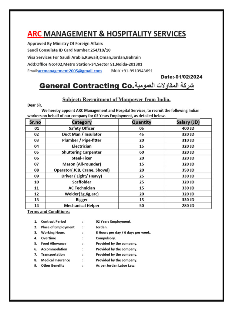 Jordan Construction | PDF | Employment | Labor