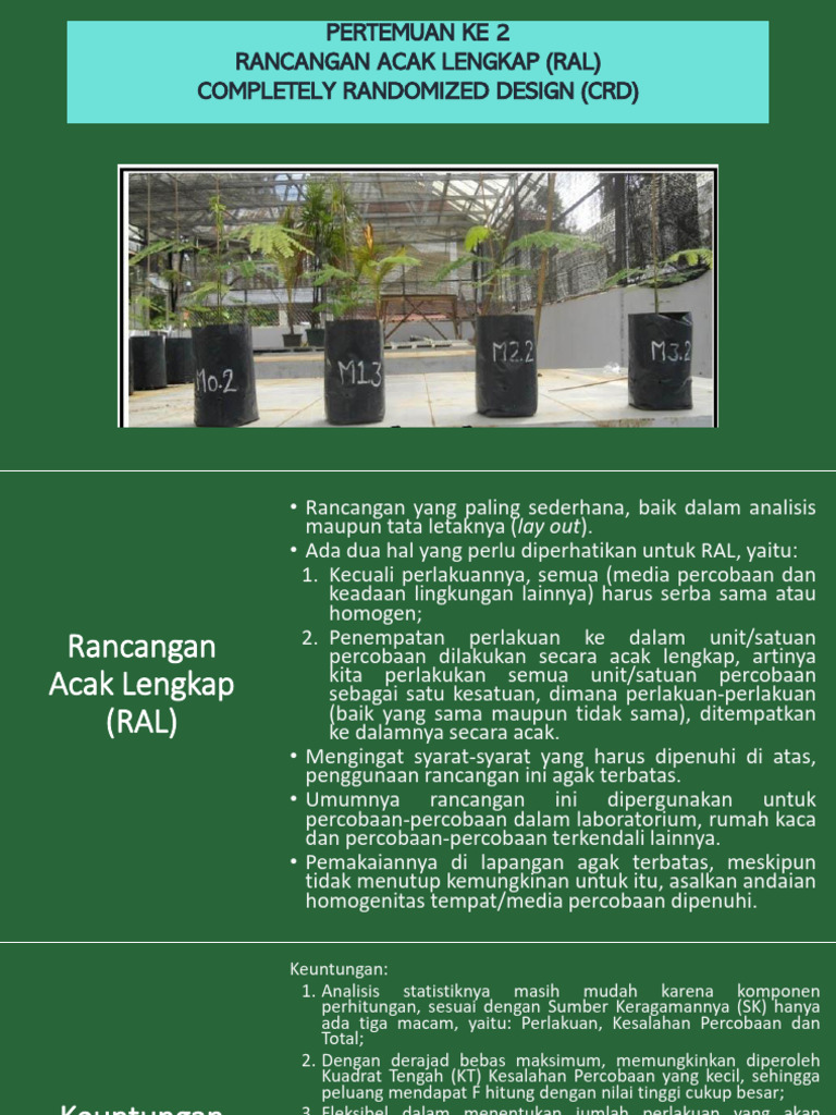 Kuliah 2-RANCANGAN ACAK LENGKAP (RAL) | PDF