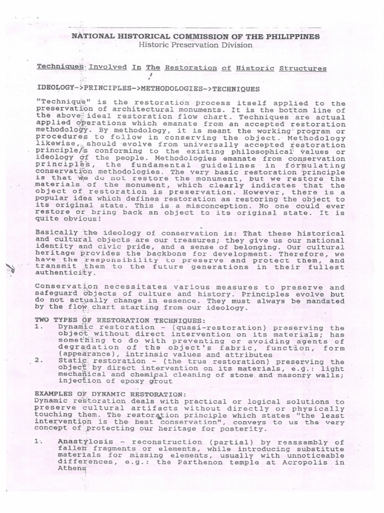 Restoration Techniques for Historic Structures | PDF | Methodology ...