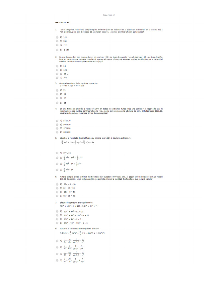Examen Planea 2017 | PDF