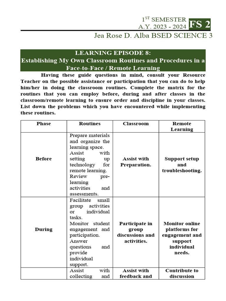 Module 8 | PDF | Classroom | Learning