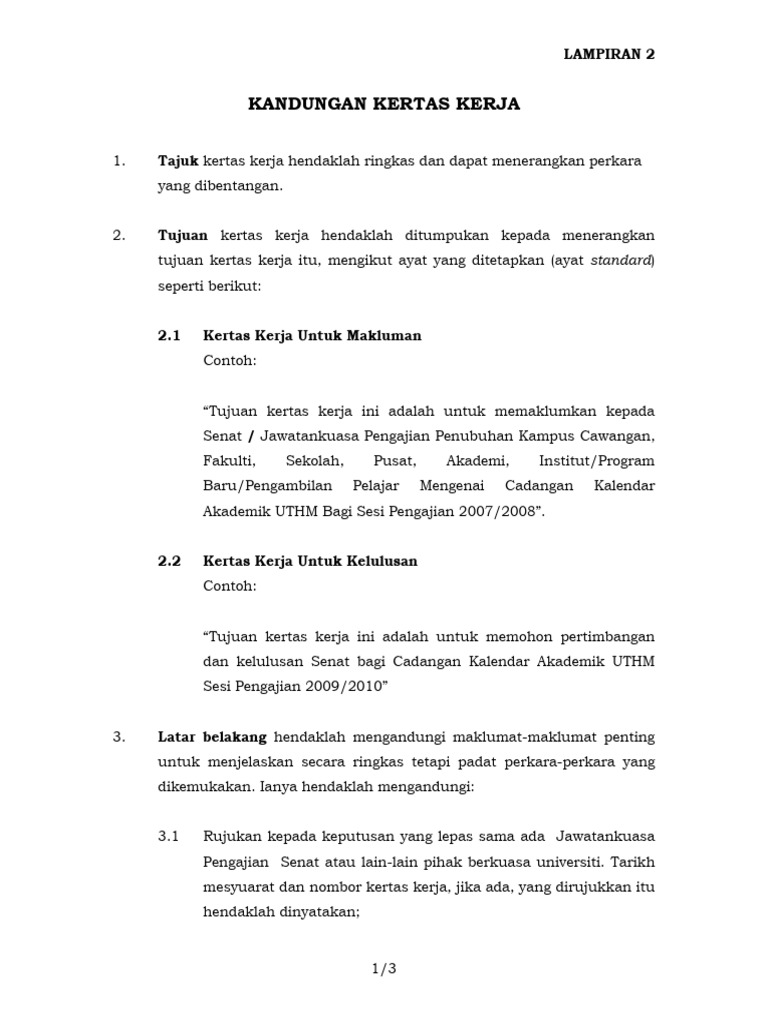 Lampiran 2-Kandungan Kertas Kerja | PDF