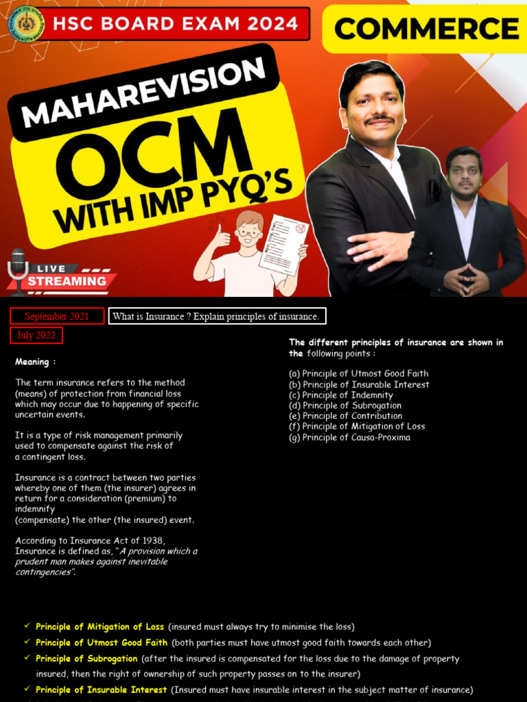 OCM Board Pyq | PDF | Insurance | Banks