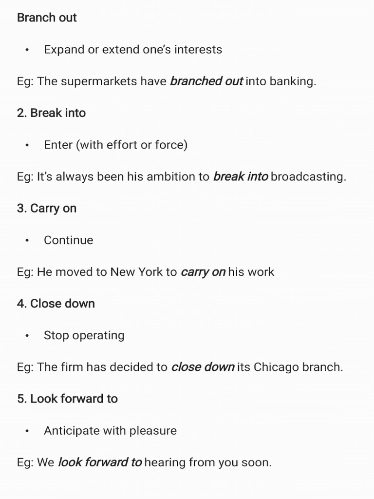 Phrasal Verbs Business | PDF