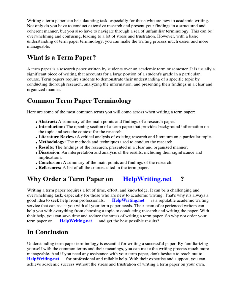 Term Paper Terminology | PDF | Economics | Methodology