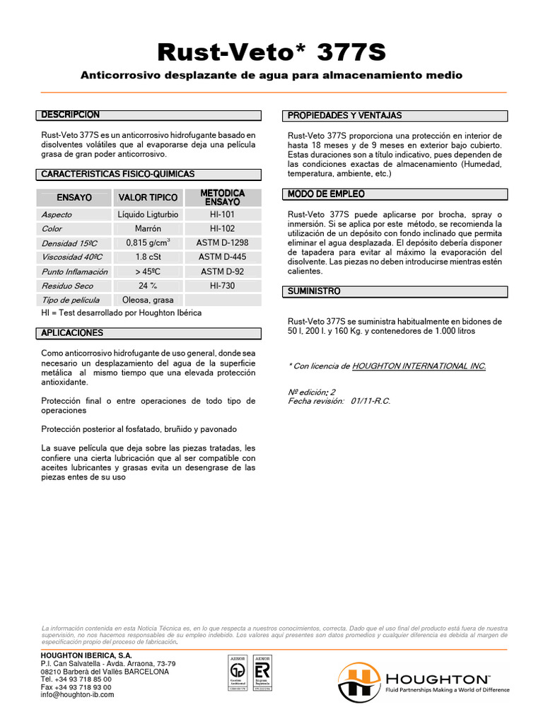Rustveto377s 2 NT | PDF | Agua | Lubricante