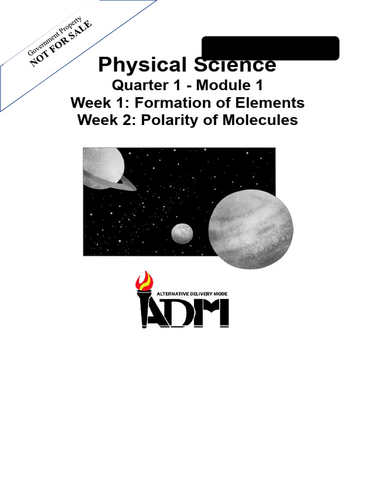 PhysicalSci12 Q1 Mod1 Week1 Formation of Elements v3-1 033722 ...