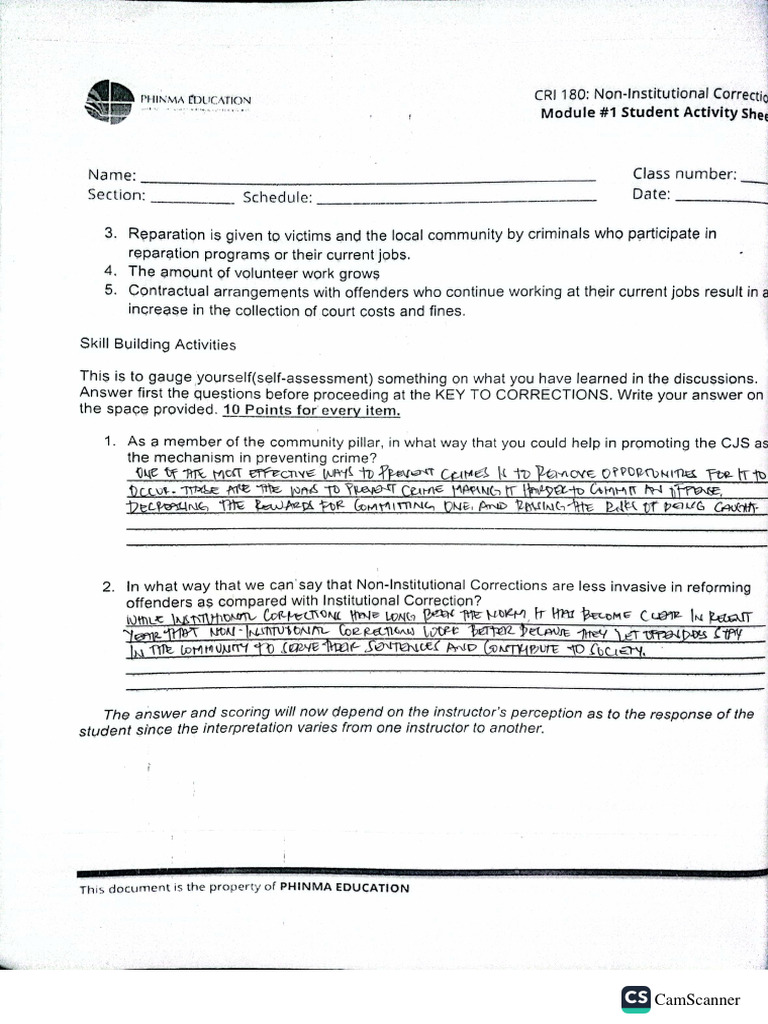 Module 1 CRI 180 | PDF