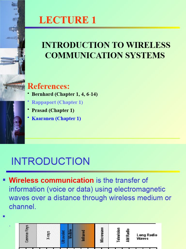 Overview of Wireless Communication Systems | PDF | Duplex (Telecommunications) | Ultra High ...