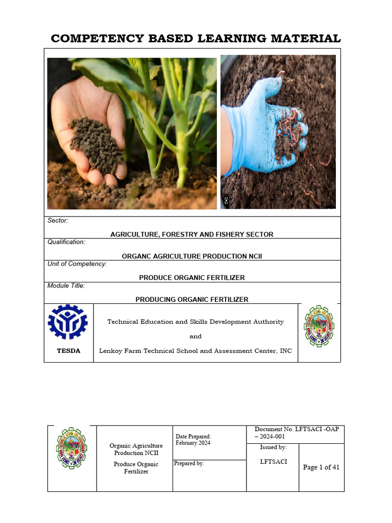 Organic Fertilizer CBLM HBF 1 | PDF | Compost | Organic Matter