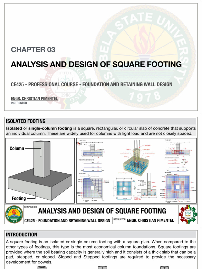 Chapter 03-Analysis and Design of Square Footing | PDF | Foundation ... Chapter 03-Analysis and Design of Square Footing | PDF | Foundation ...