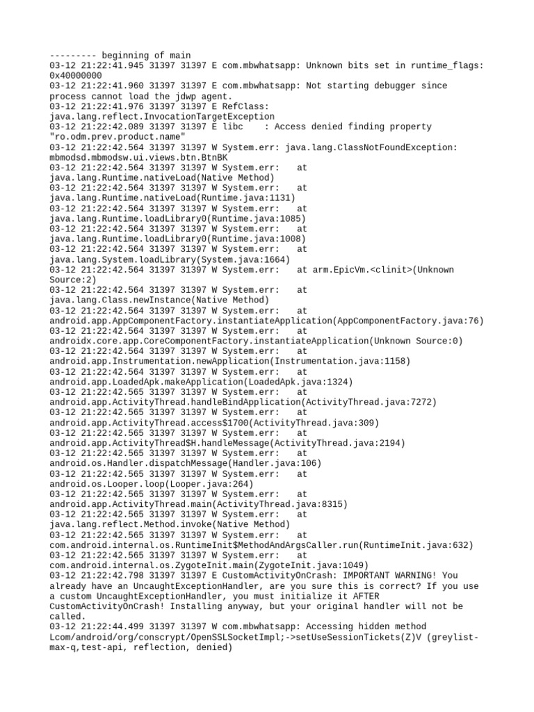 Logcat | PDF | Java (Programming Language) | Mobile App