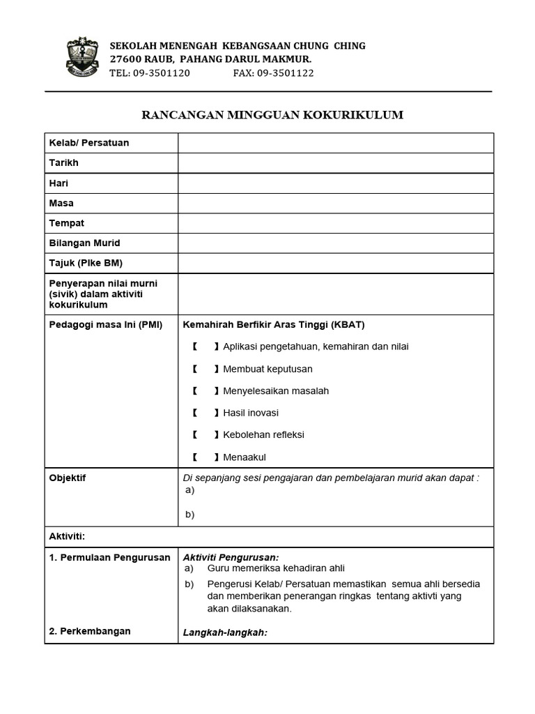 CONTOH eRPH KOKO | PDF