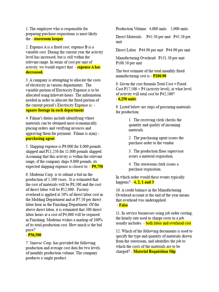Cost Acc | PDF | Cost Of Goods Sold | Cost
