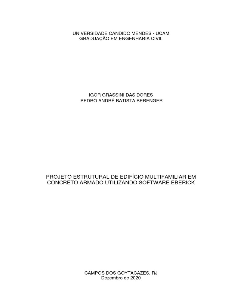 TCC Igor e Pedro - 14.12.2020 Versão Final | PDF | Concreto | Viga