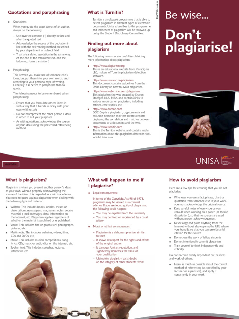 Plagiarism Brochure - PDF - Adobe Acrobat Pro | PDF | Plagiarism