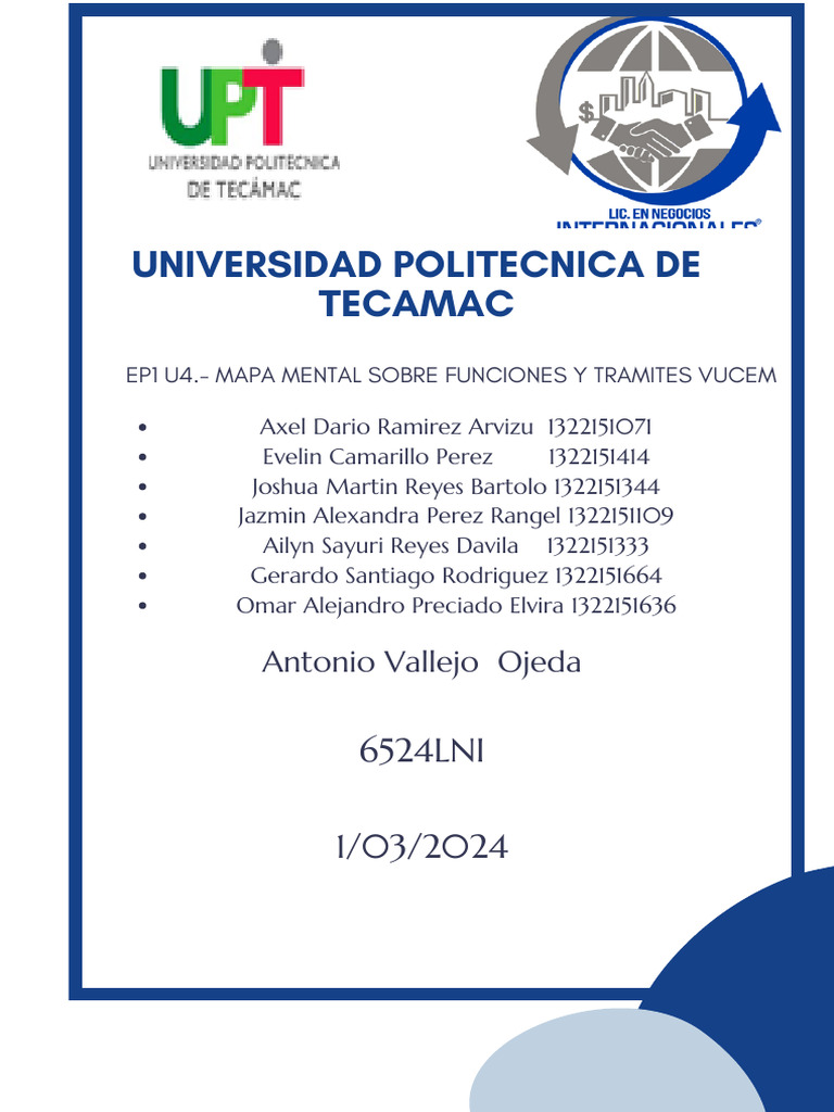 Ep1-U4 . - Mapa Mental Sobre Funciones y Tramites Del Vucem | PDF | El ...