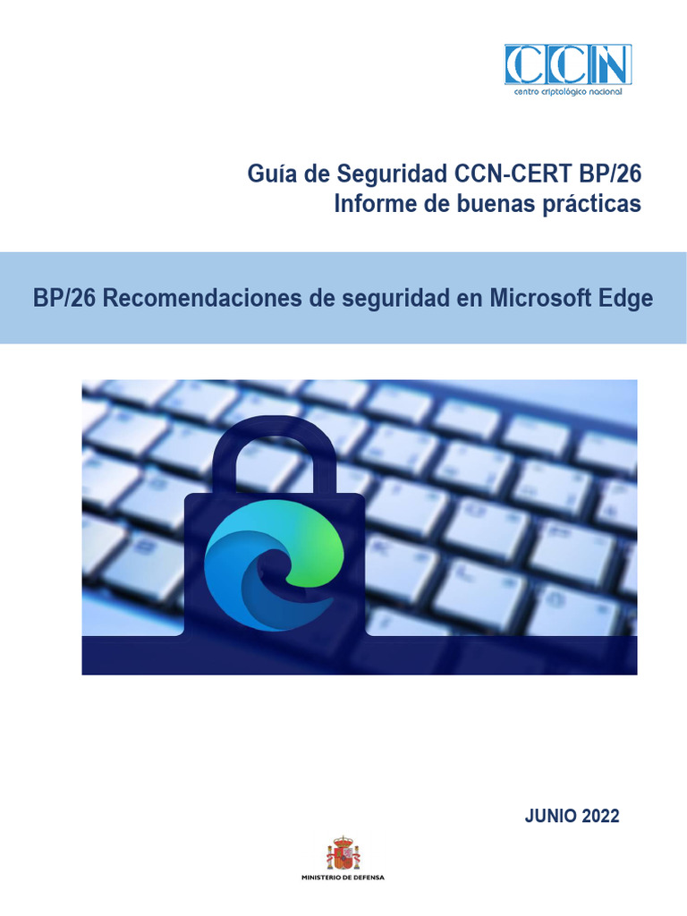 CCN CERT BP 26 Recomendaciones de Seguridad en Microsoft Edge | PDF | Cookie HTTP | Microsoft