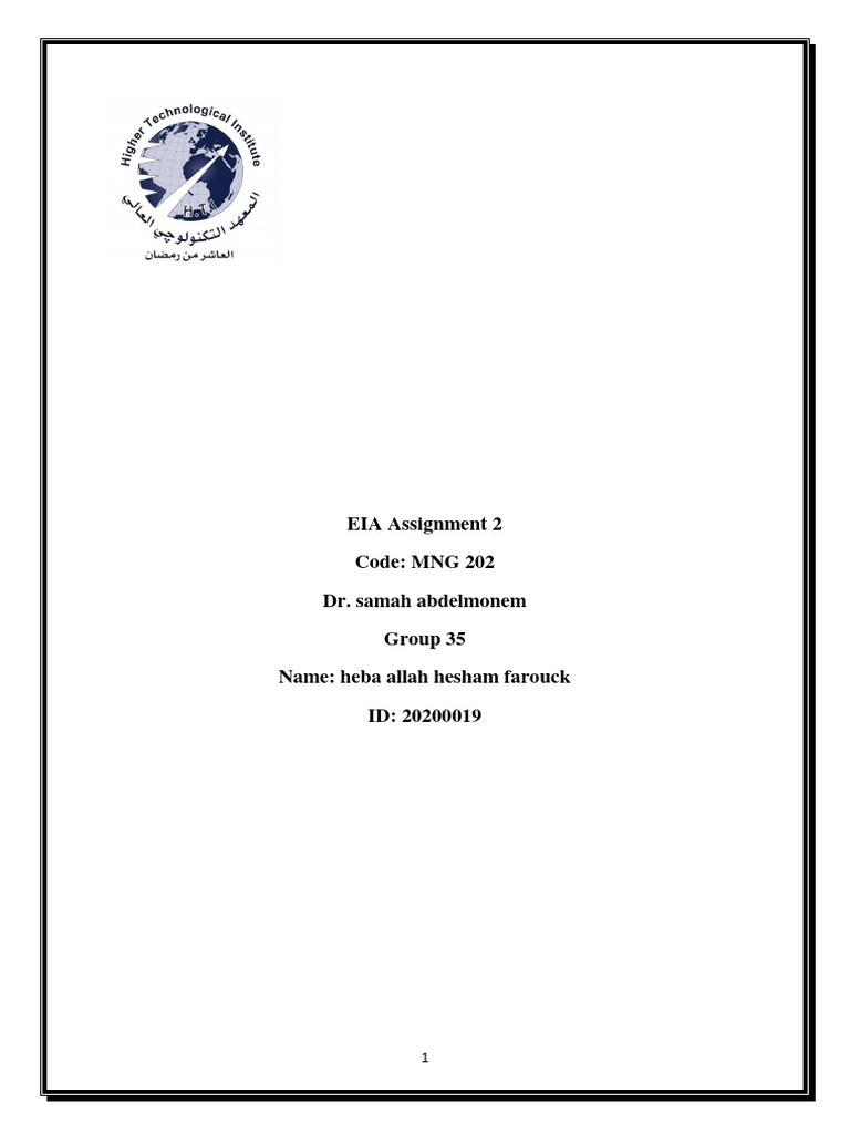 EIA Assignment 2 | PDF | Environmental Impact Assessment | Greenhouse Gas