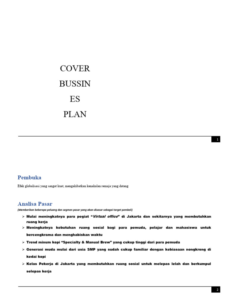 Bussines Plan Contoh | PDF