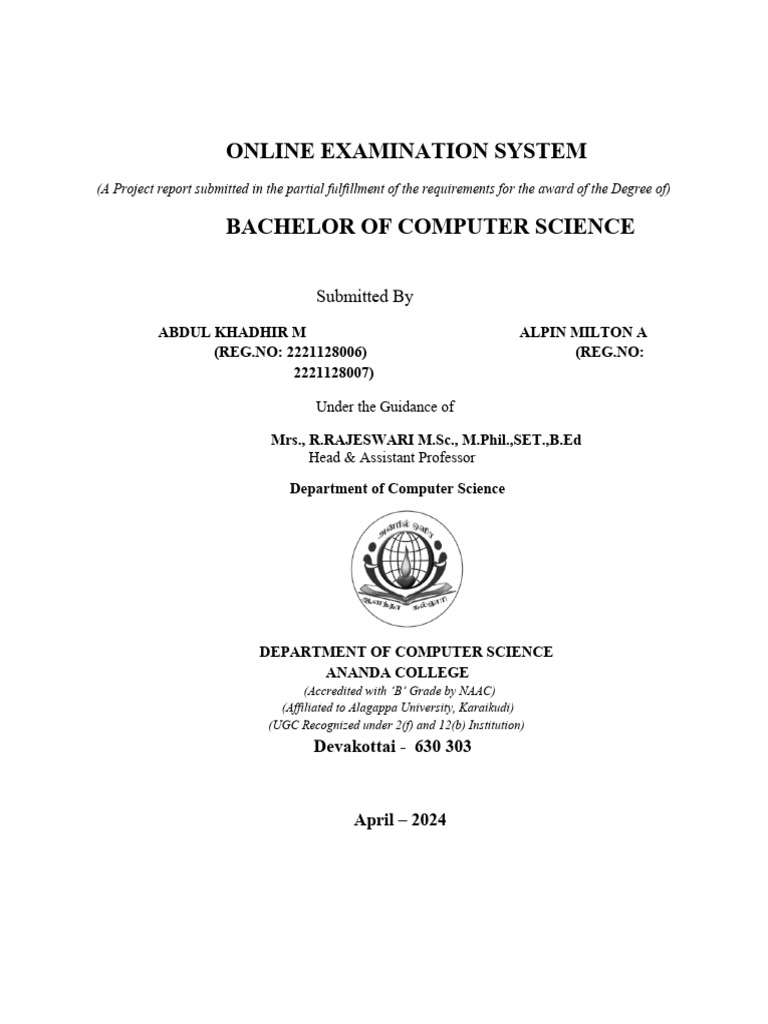 Alpin Ak Online Examination System Pdf Software Testing Relational Database