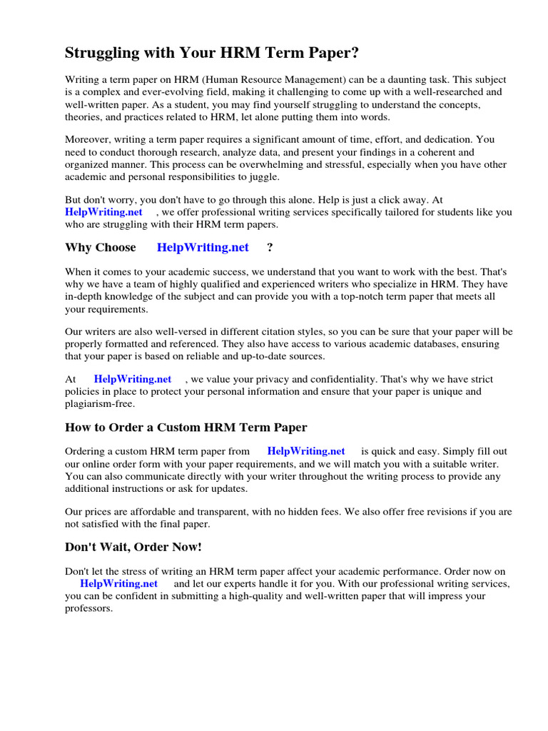 Term Paper Tungkol Sa HRM | Download Free PDF | Tagalog Language ...