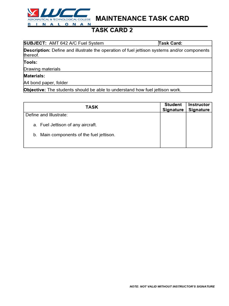 AMT 642 Task Card No.2 | PDF