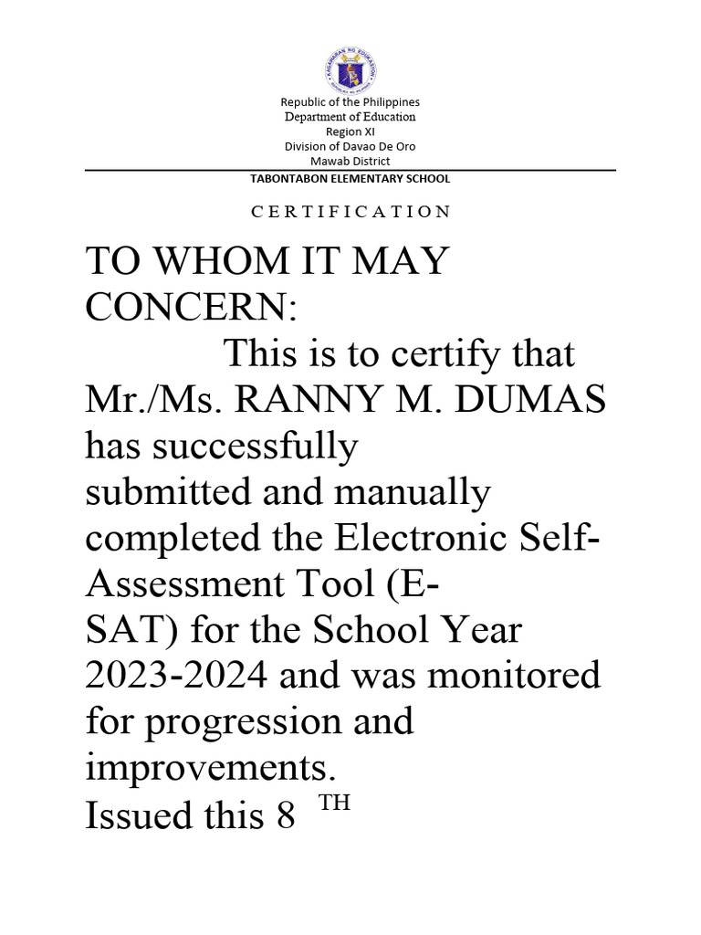 ESAT-CERTIFICATION | PDF