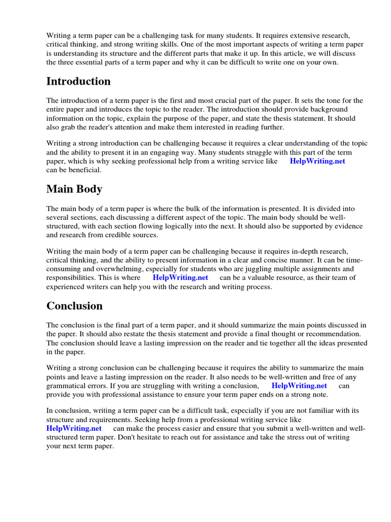 3 Parts of Term Paper | PDF | Motivation | Motivational