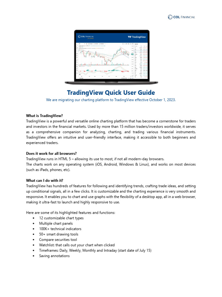 Trading View User Guide | PDF | Graphical User Interfaces | Icon (Computing)