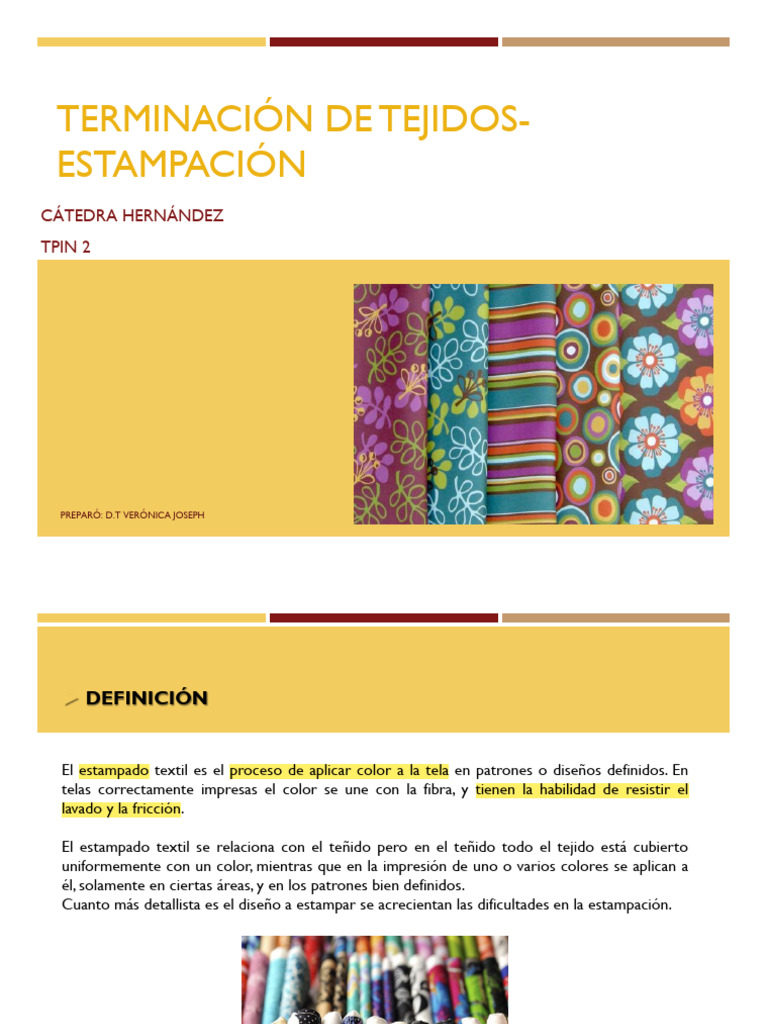 Estampado Textil: Técnicas y Preparación | PDF | Textiles