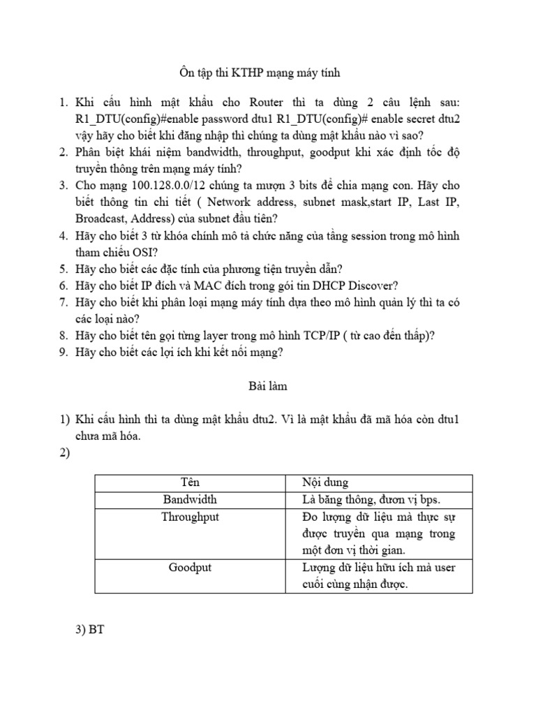 Ôn tập thi KTHP | PDF