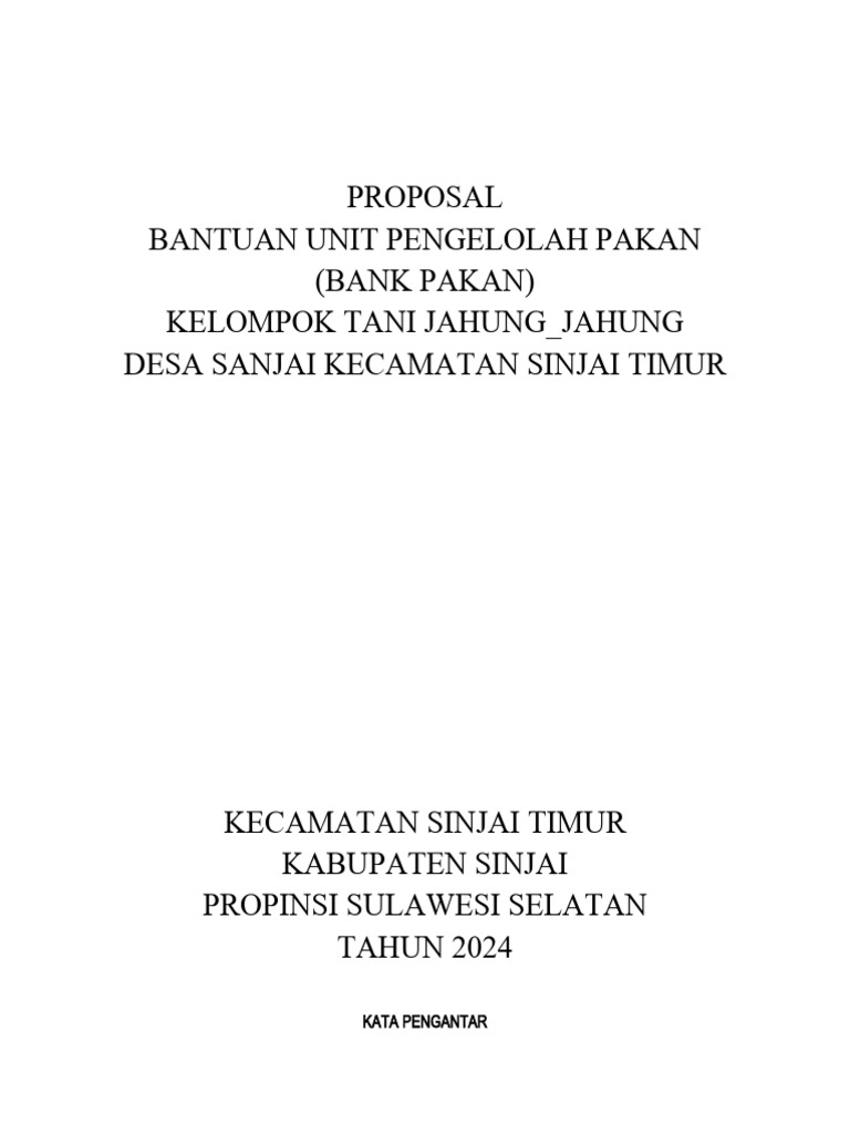 Proposal Bank Pakan | PDF