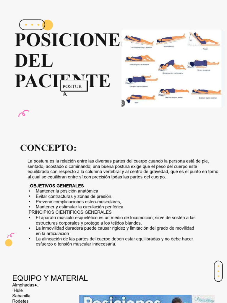 POSICIONES Del Paciente | PDF | Almohada | Términos anatómicos de ubicación
