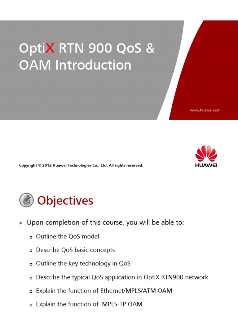 03 Optix RTN 900 Qos Oam Introduction Issue 1.10 | PDF | Quality Of Service | Networking