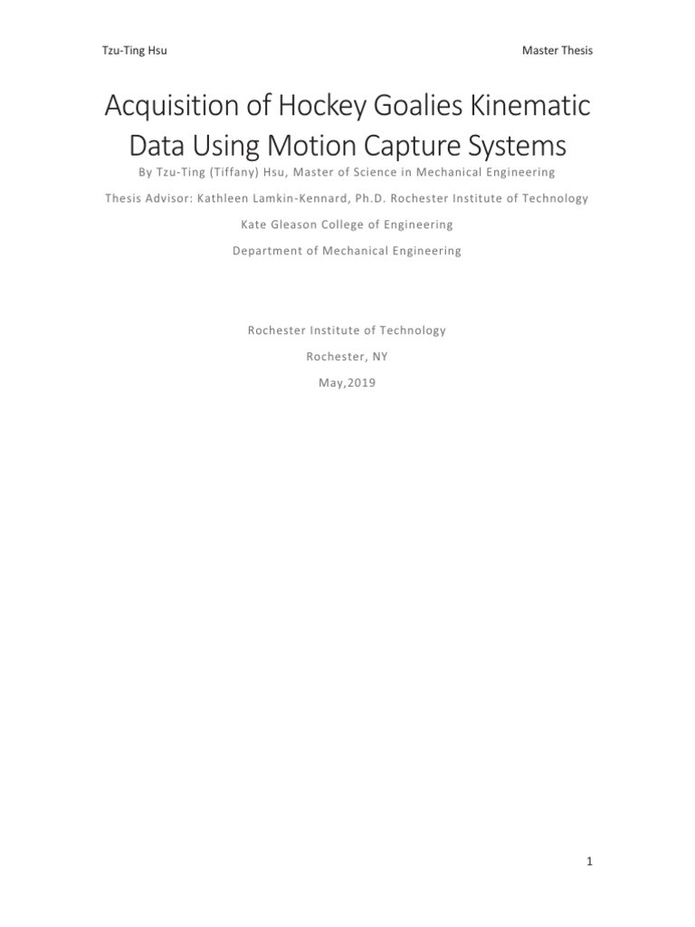 Acquisition of Hockey Goalies Kinematic Data Using Motion Capture Systems | PDF | Anatomical ...