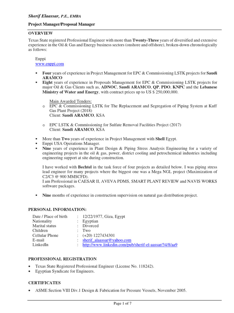 Sherif El-Aassar (19-01-2024) | PDF | Engineering
