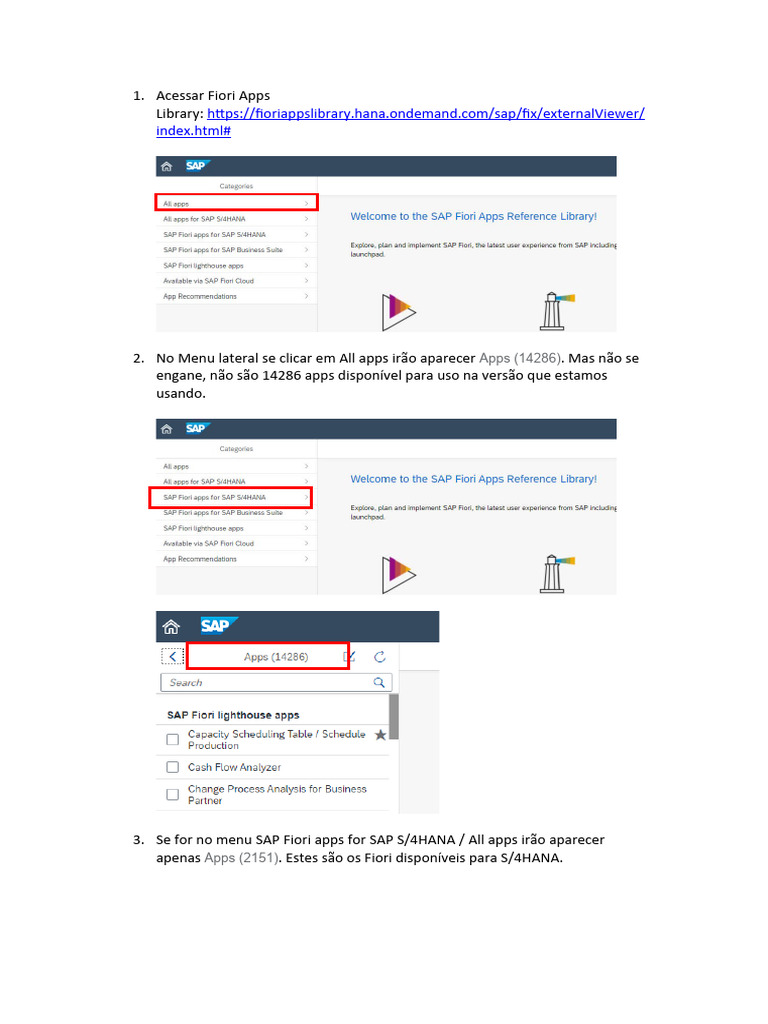 Manual SAP Fiori Apps Library | PDF | Programas | Informática