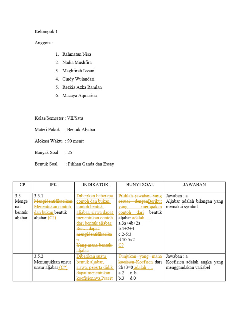 Evaluasi Kelompok 1 | PDF